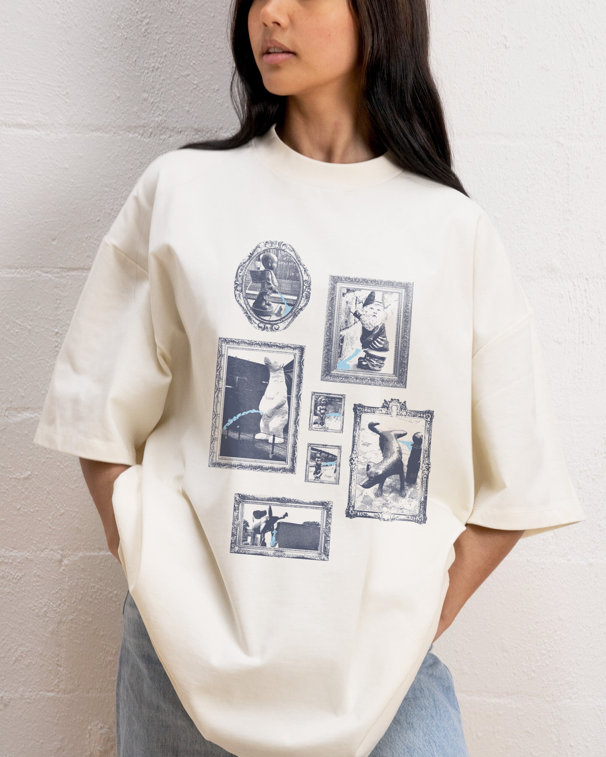 Pissing Statues Oversized Tee | Vintage Heavy Oversized Tee Australia