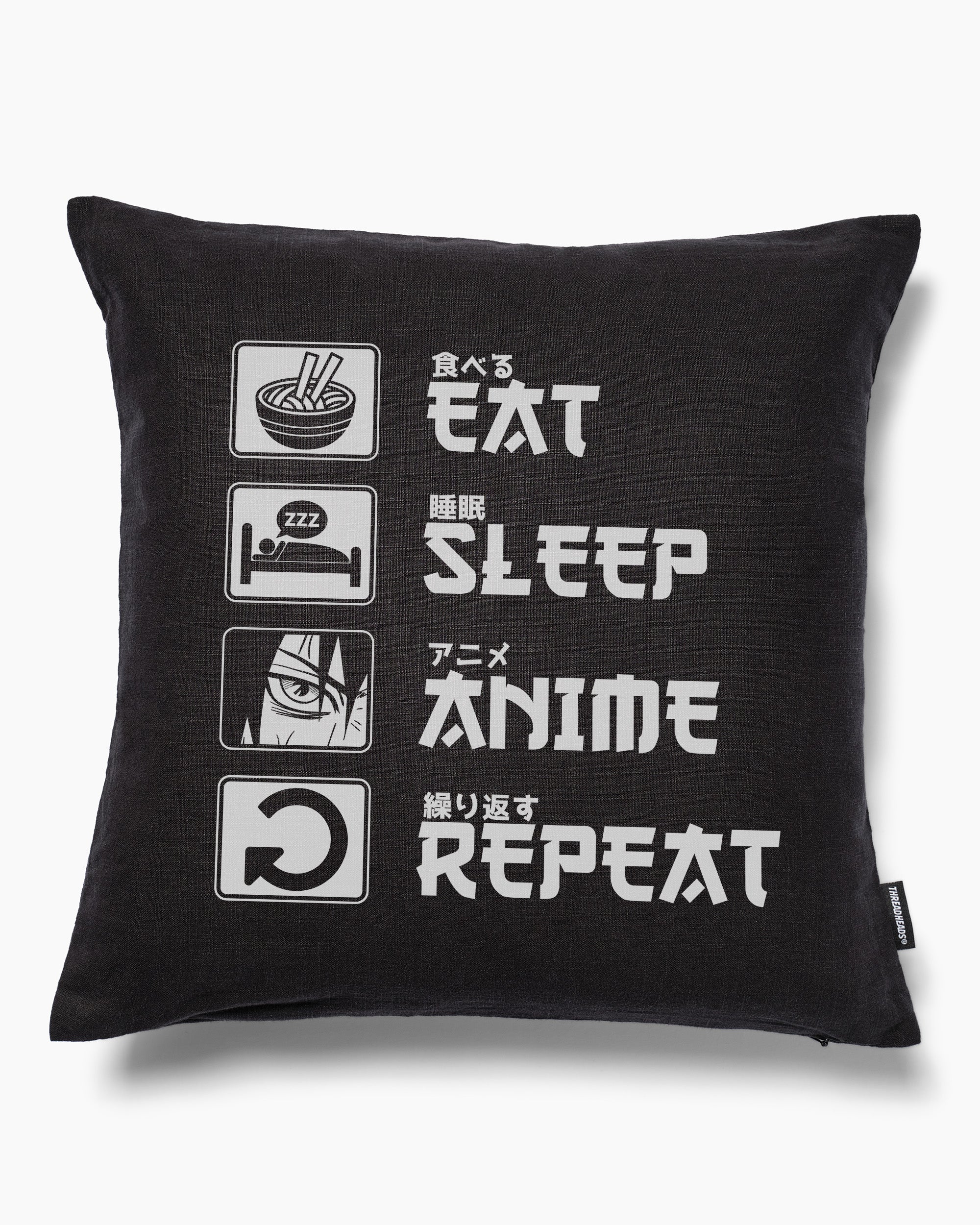 Eat Sleep Anime Repeat Cushion | Graphic Cushion Covers Australia