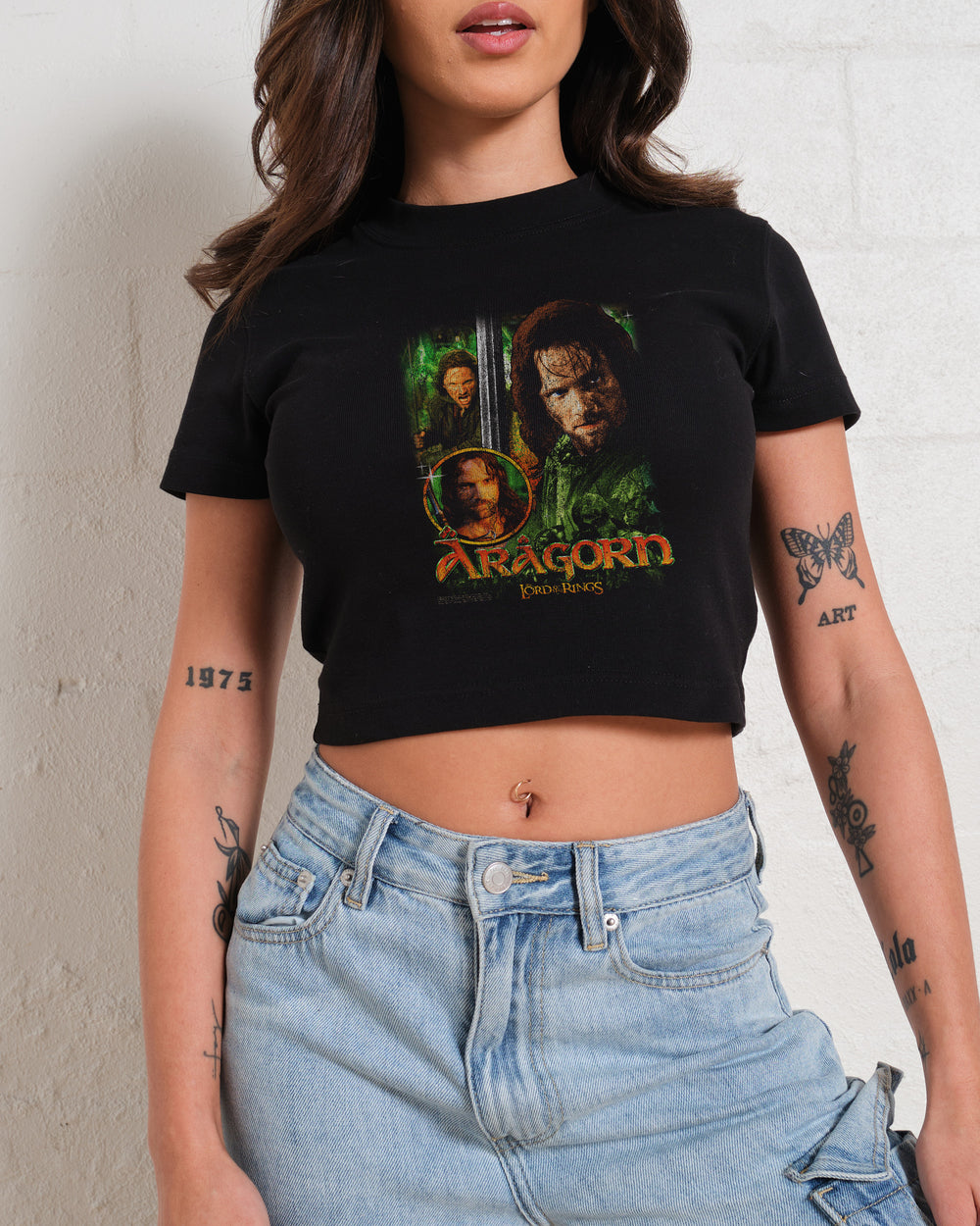Vintage Aragorn Baby Tee | Official Lord of the Rings Merch Australia