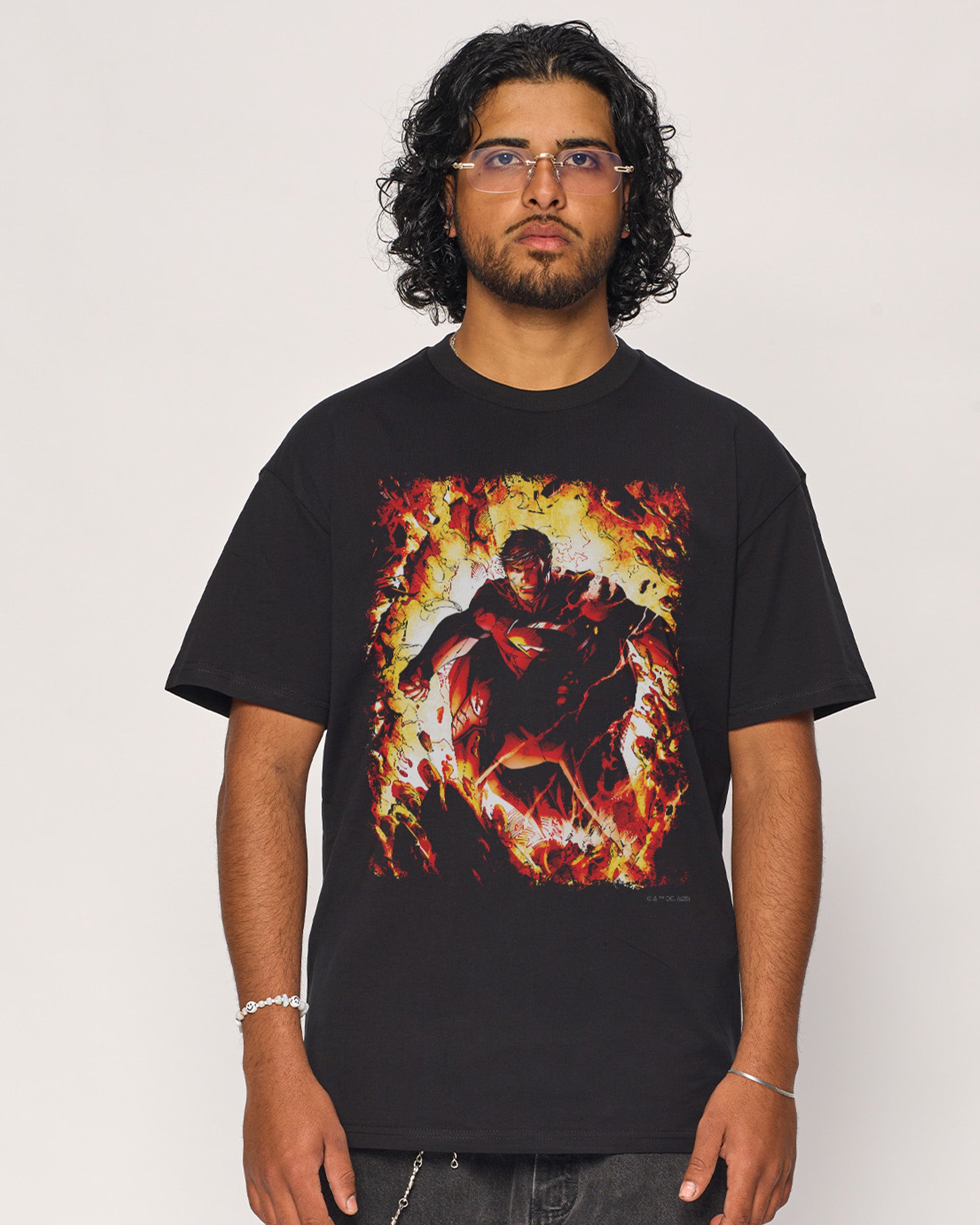 Superman Flaming T-Shirt | Retro T-Shirt Australia