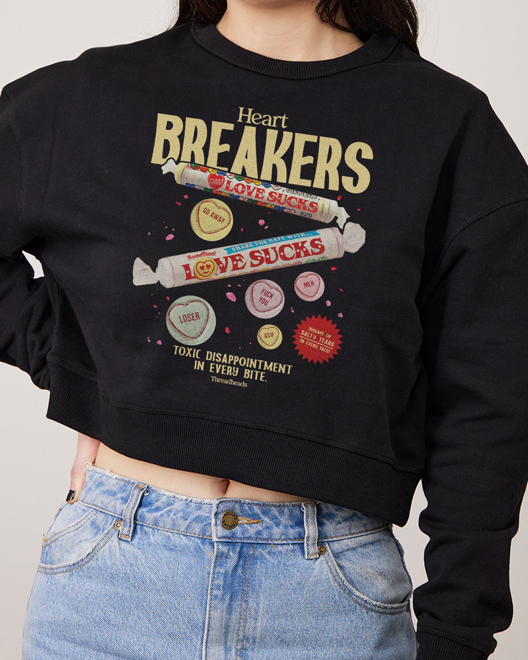 Heart Breakers Crop Jumper | Funny Graphic Crop Jumper Australia