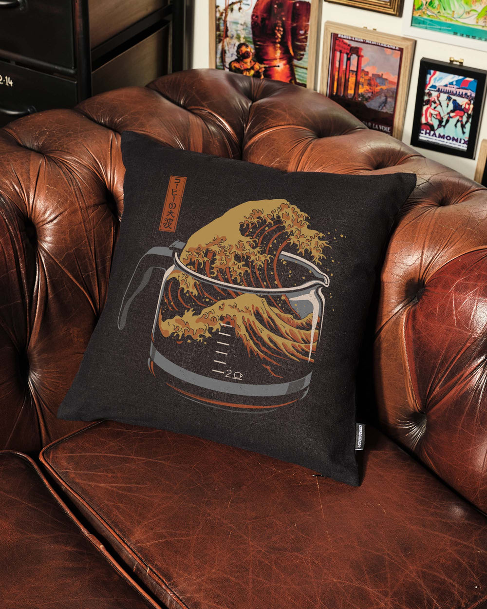 The Great Wave of Coffee Cushion | Graphic Cushion & Covers Australia