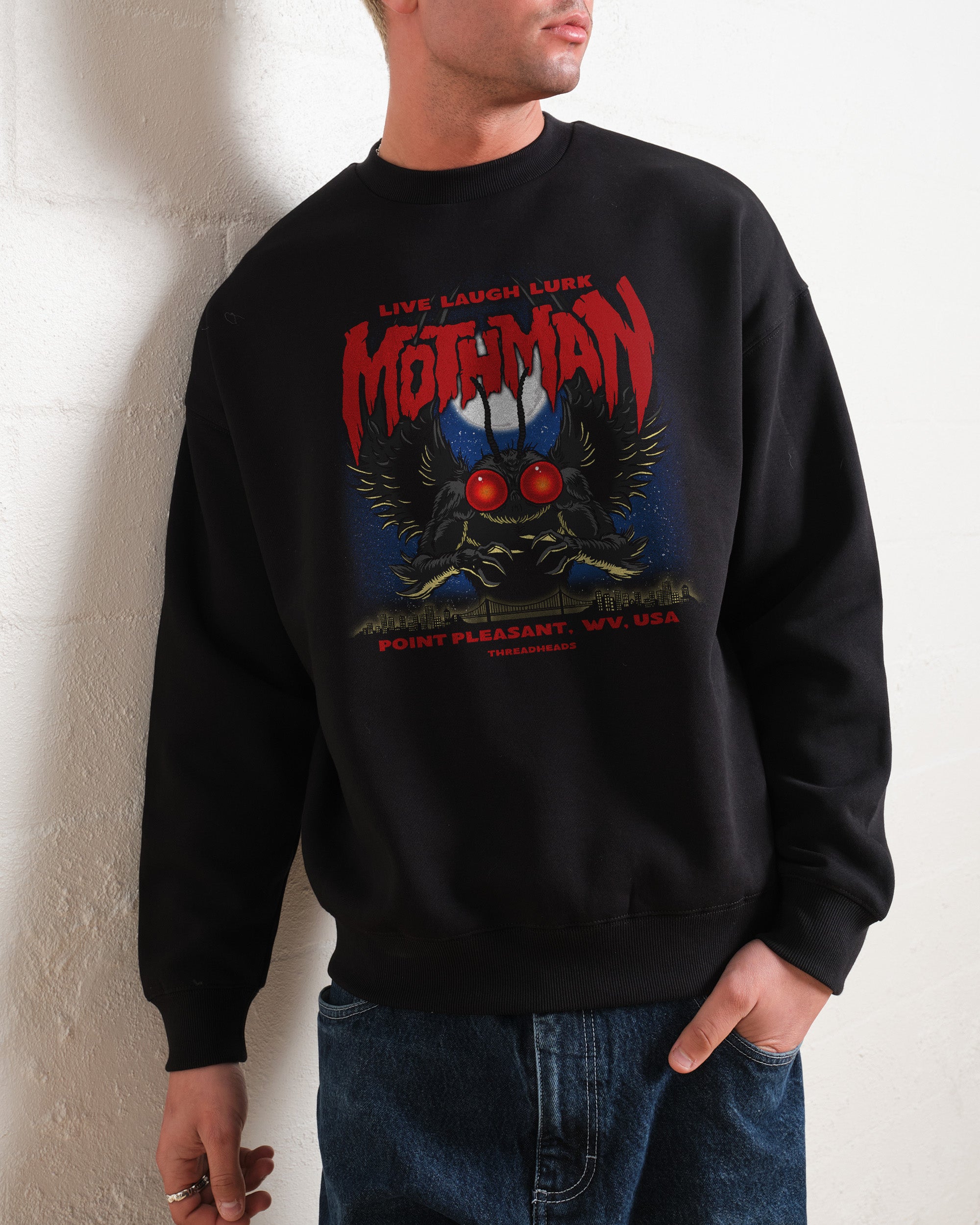 Mothman - Live Laugh Lurk Sweatshirt | Dark & Alt Sweatshirt Australia