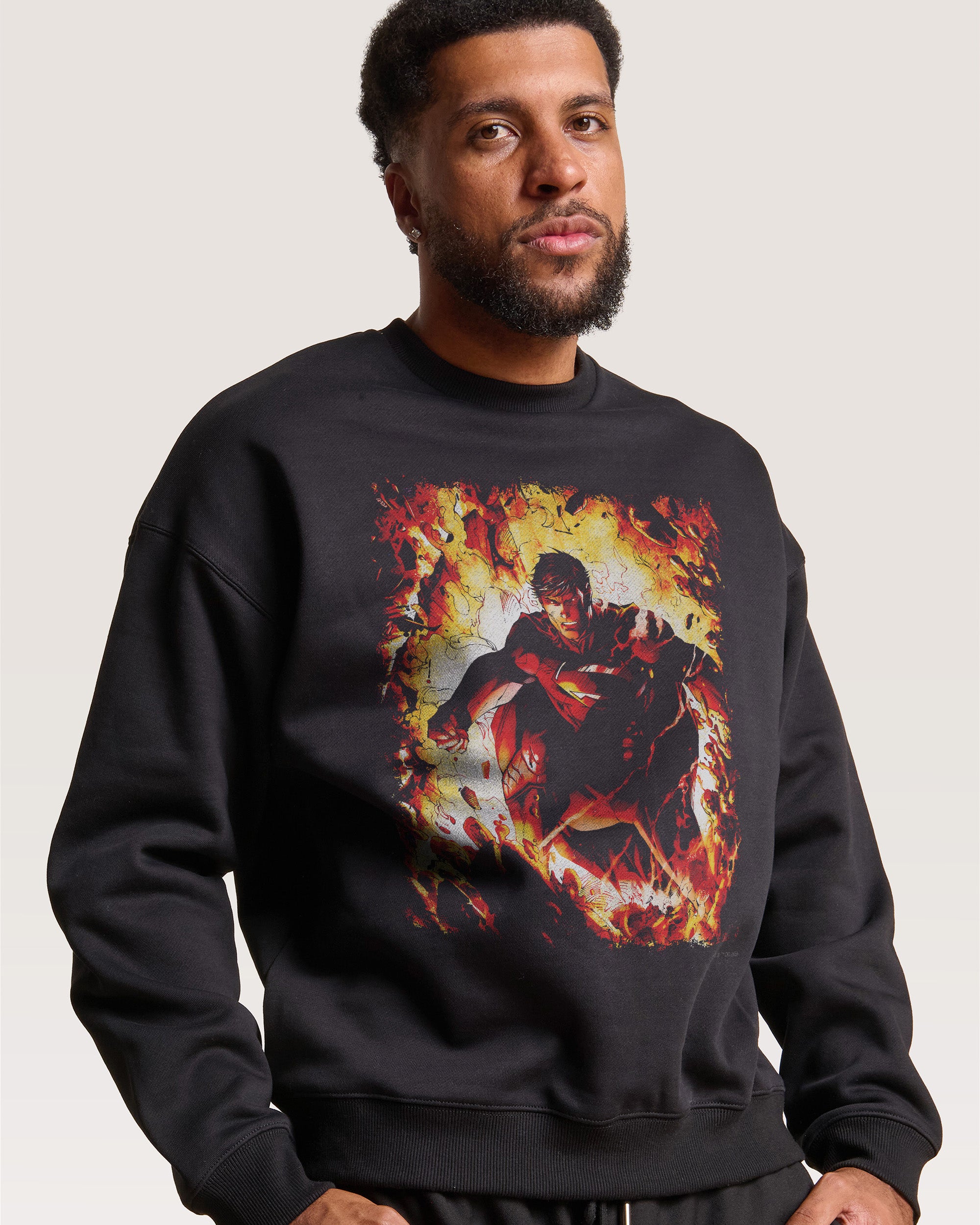 Superman Flaming Sweatshirt | Retro Sweatshirt Australia