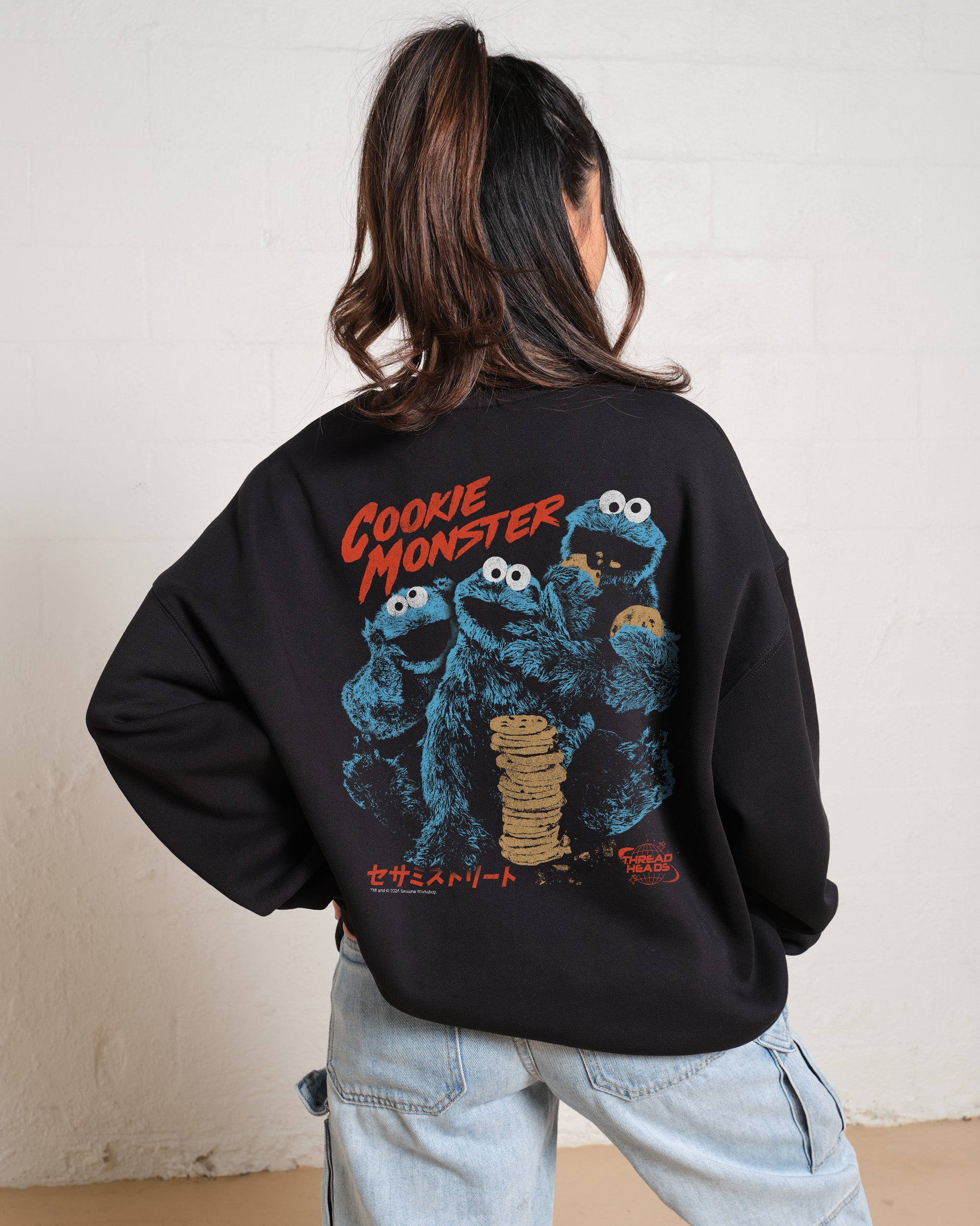 Cookie Kaiju Front and Back Sweatshirt | Official Sesame Street Merch ...