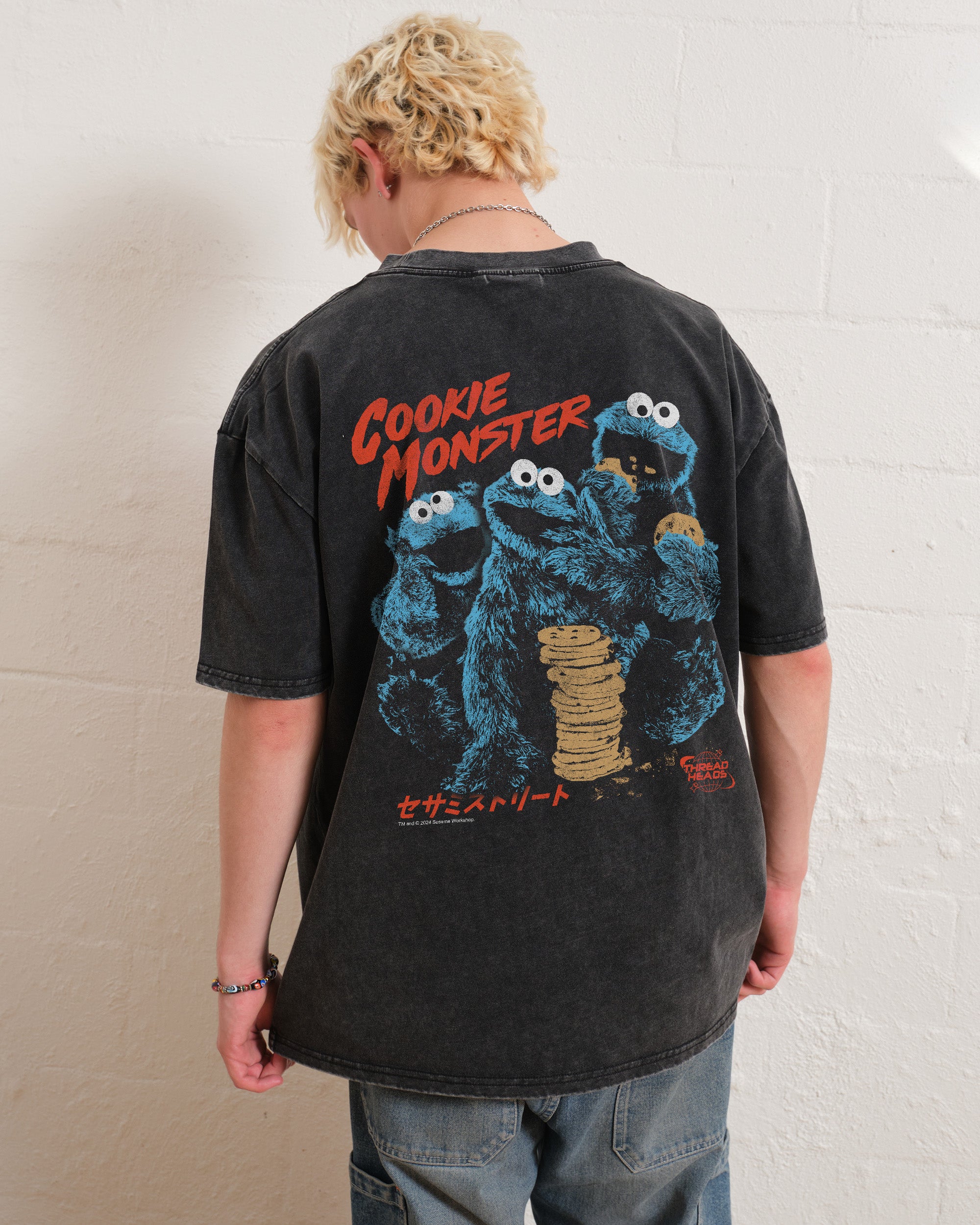 Cookie Kaiju Front and Back Wash Tee | Official Sesame Street Merch ...