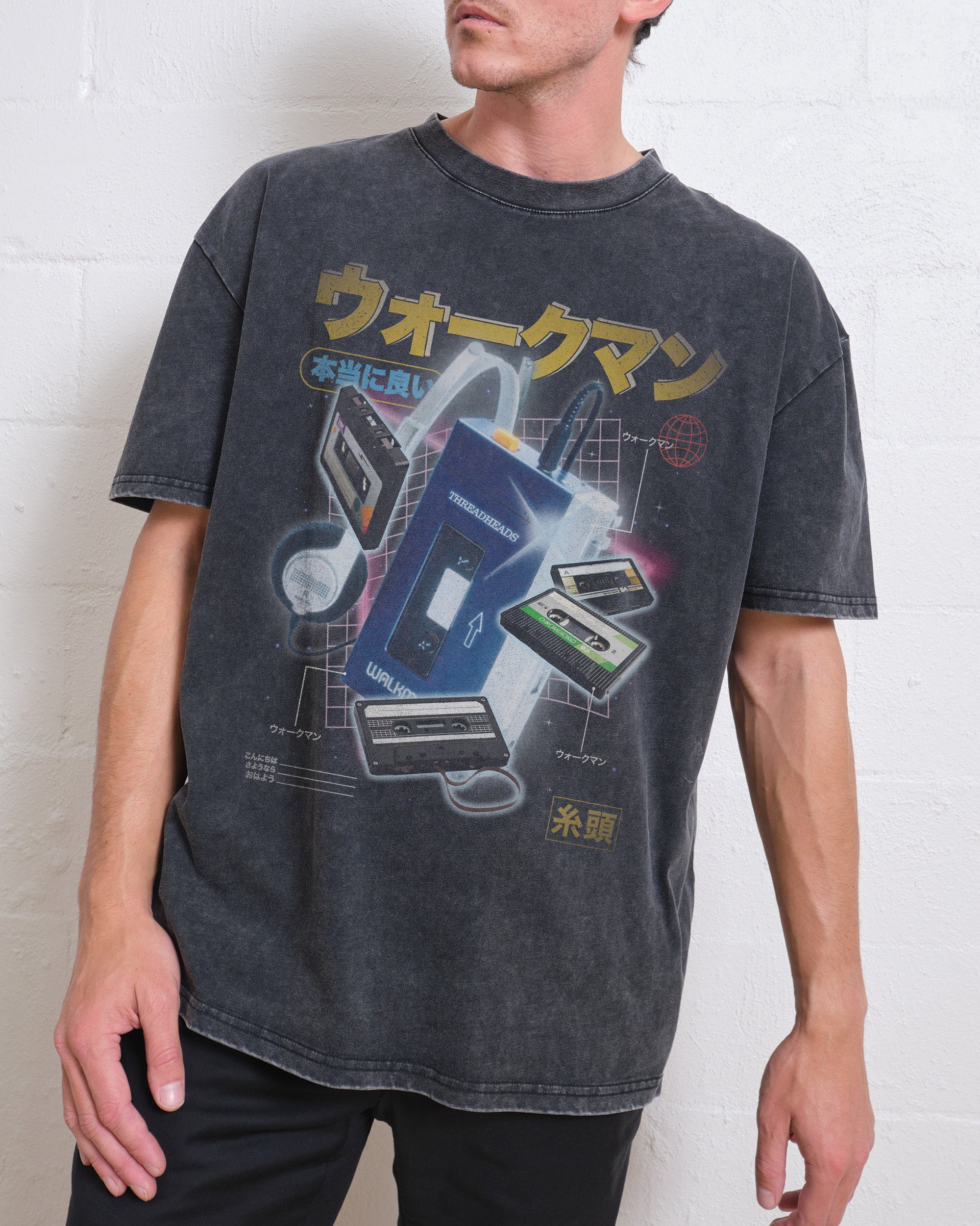 Japanese Walkman Wash Tee | Retro Wash Tee Australia | Threadheads