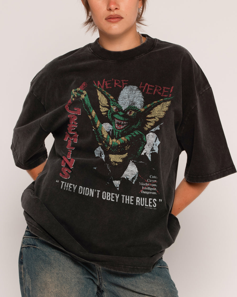 We’re Here Wash Tee | Official Gremlins Merch Australia