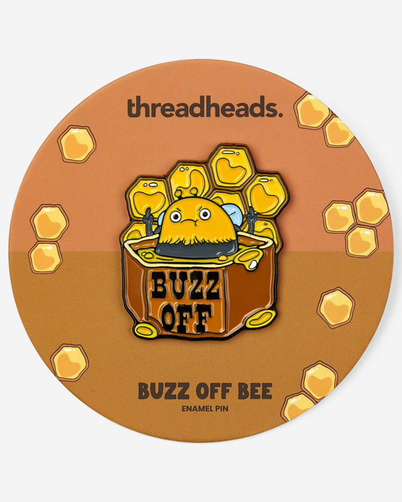 Buzz Off Bee Enamel Pin | Funny Pin | Threadheads Exclusive Australia