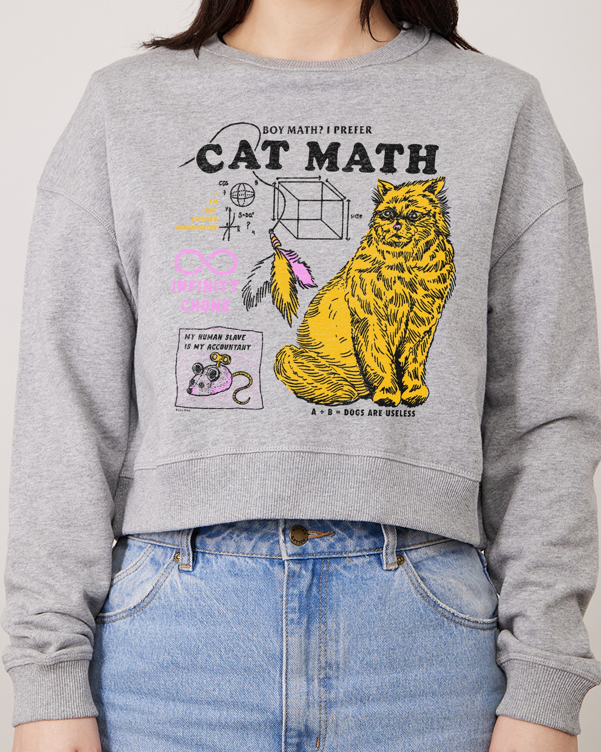 Cat Math Crop Jumper | Dark & Alternative Crop Jumper Australia
