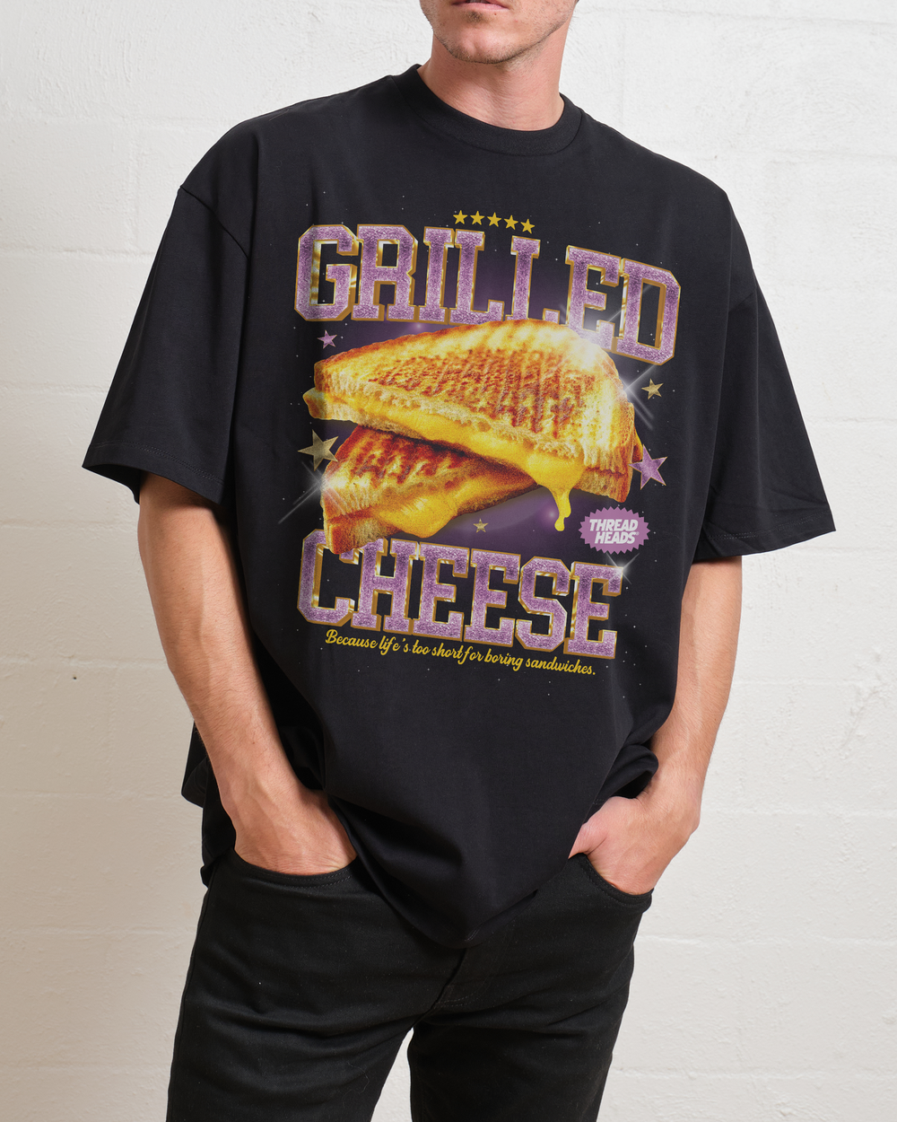 Grilled Cheese Oversized Tee | Vintage Retro Oversized Tee Australia