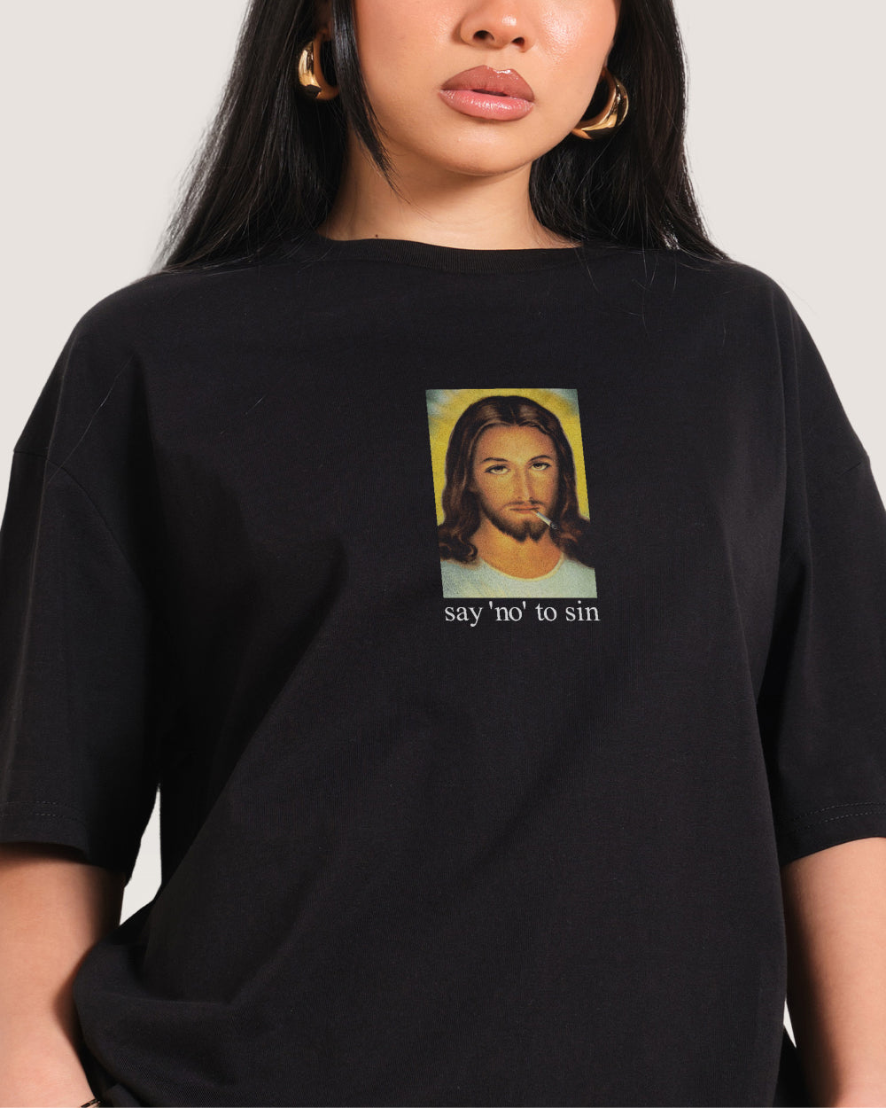 Say No to Sin Oversized Tee | Vintage Heavy Oversized Tee Australia