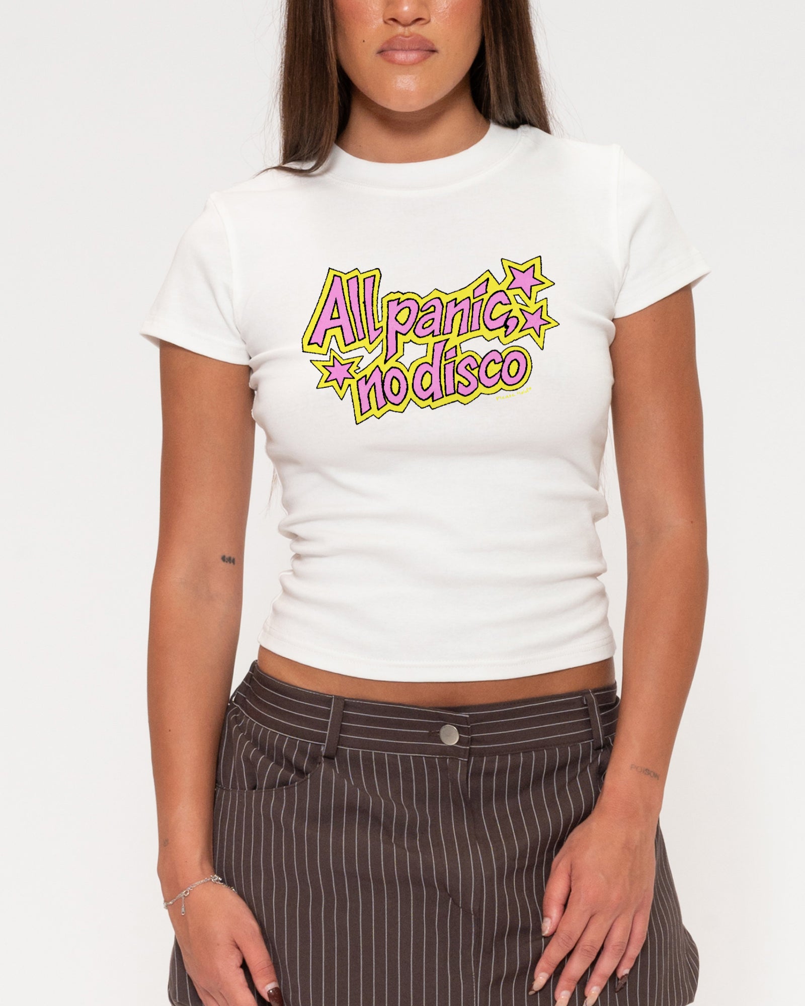All Panic, No Disco Longline Baby Tee | Threadheads Australia