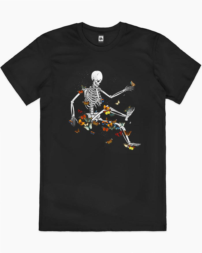 Skeleton and Butterflies T-Shirt | Graphic T-Shirts Australia