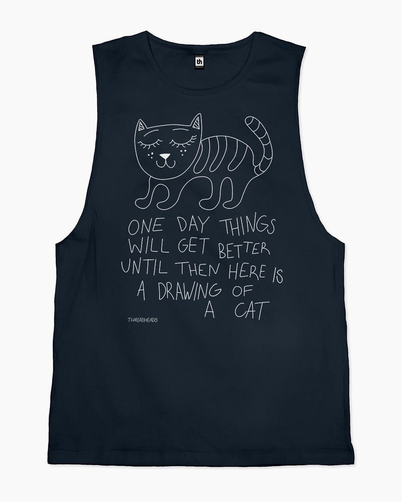 Drawing Of A Cat Tank | Funny Tank Australia | Threadheads